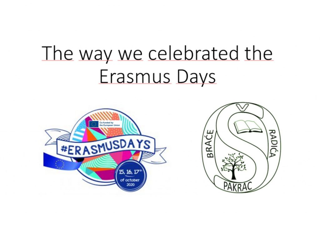 ERAMUS DAYS 2021 (14th, 15th & 16th October) - Erasmus Works